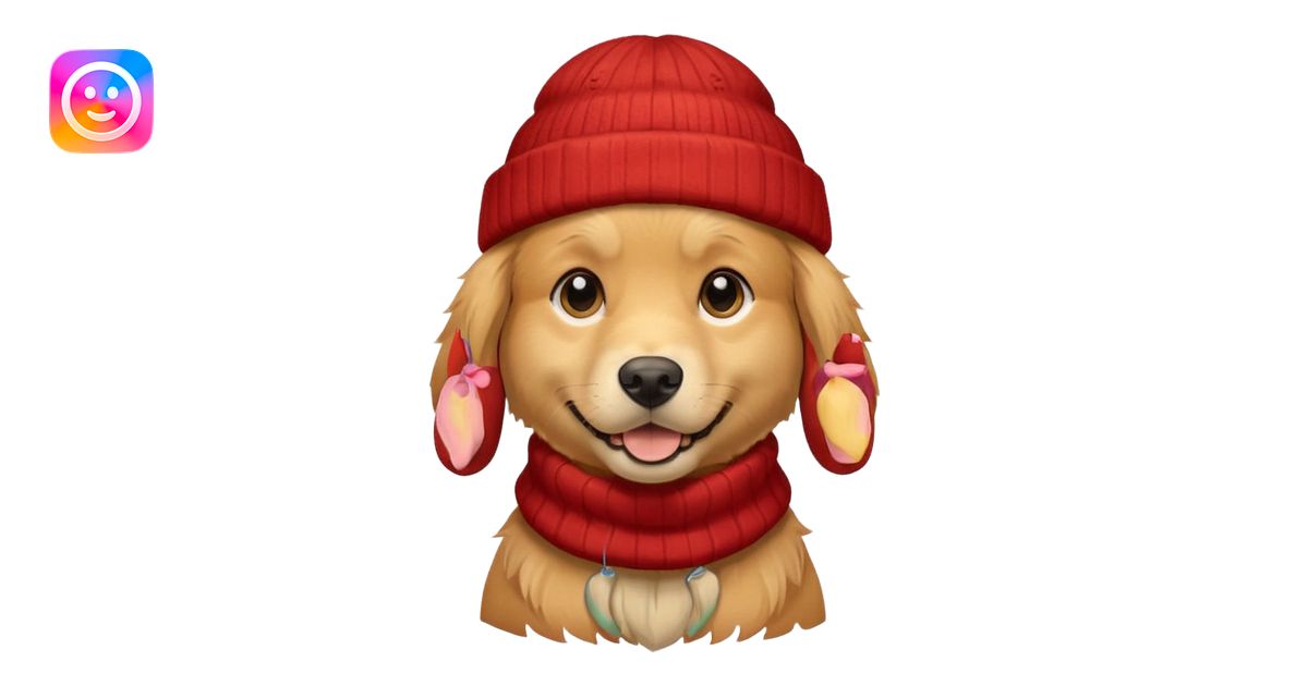 dog wearing beenie emoji | AI Emoji Generator