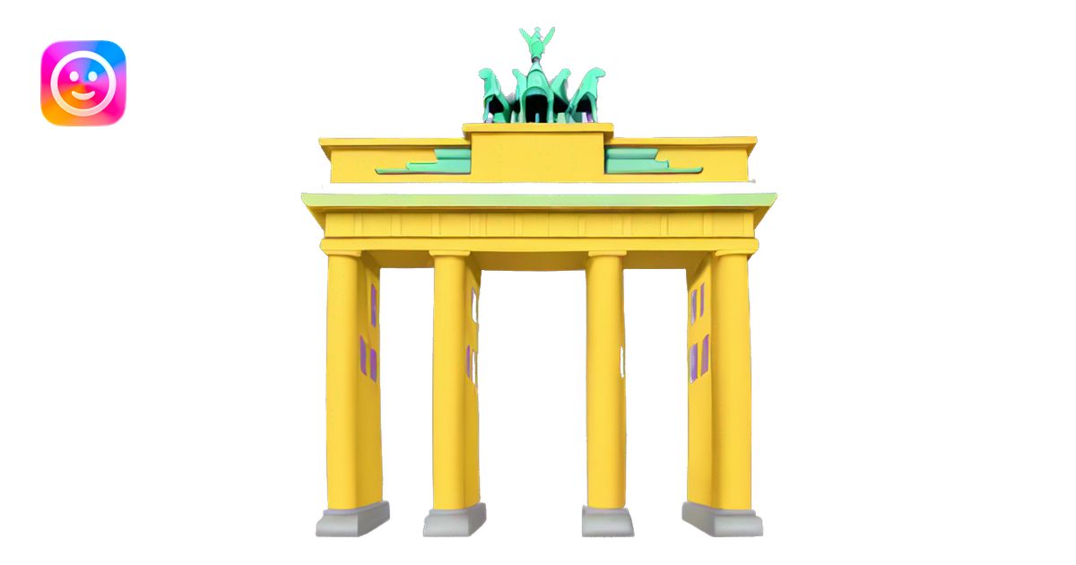 Purple and yellow brandenburg gate emoji | AI Emoji Generator