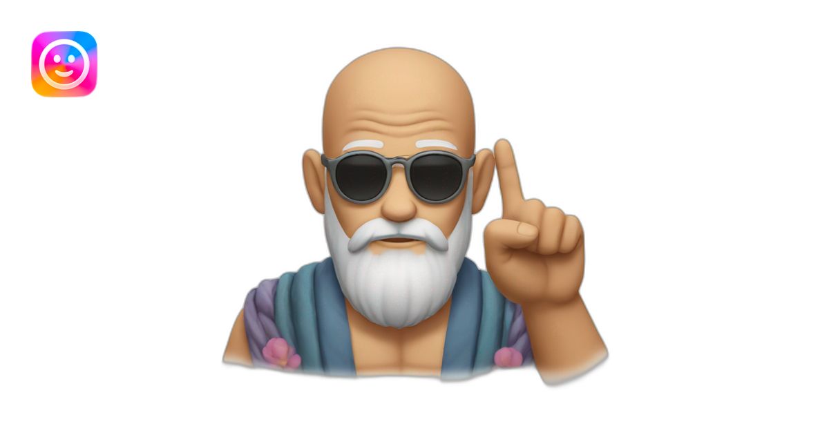 Master Roshi Peace Sign emoji | AI Emoji Generator