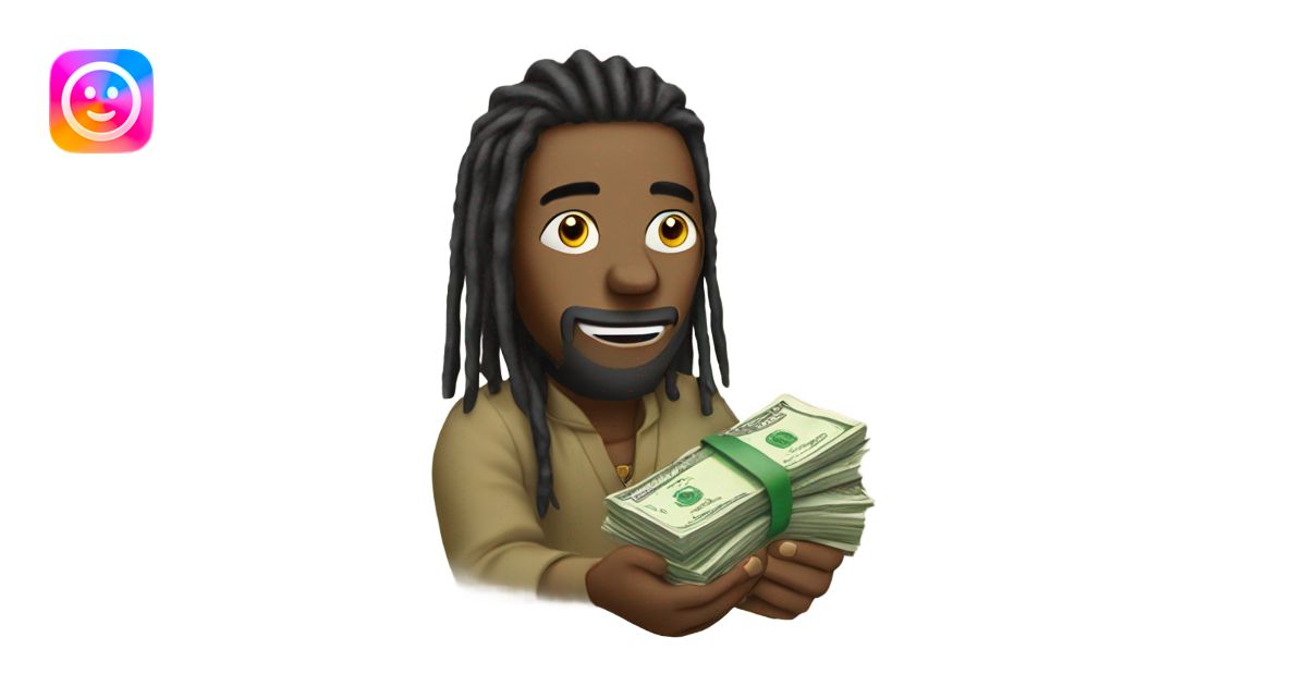 Dreadhead counting money emoji | AI Emoji Generator