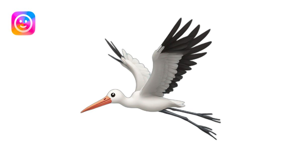 Stork fly emoji | AI Emoji Generator