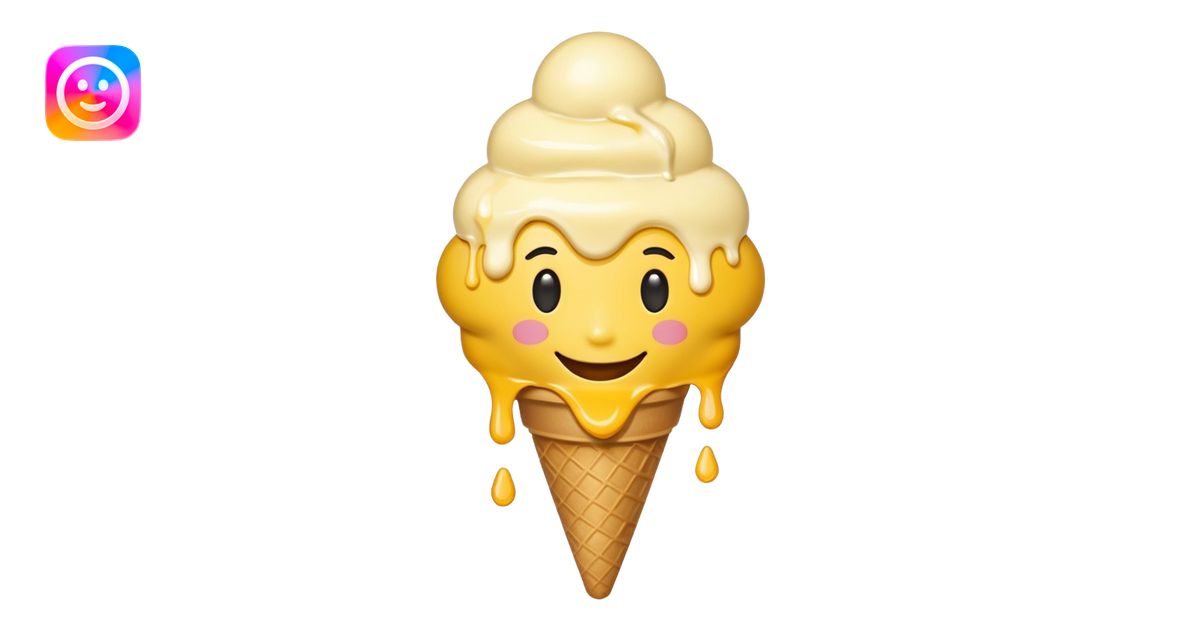 Smile face with icecream on it emoji | AI Emoji Generator