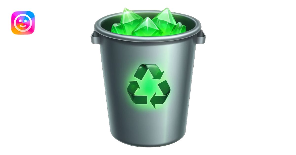 trash bin with lucky aura emoji | AI Emoji Generator
