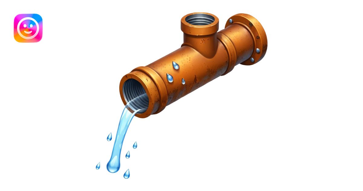 sewer steel pipe with leaking water emoji | AI Emoji Generator