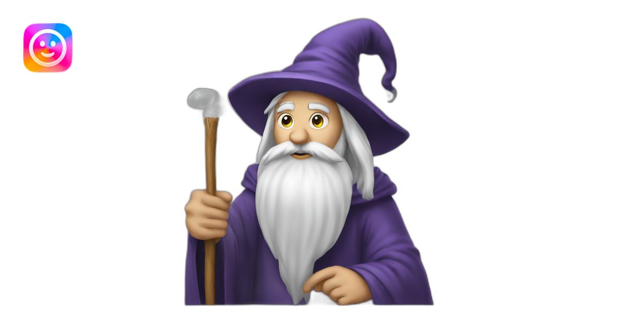 wizard thinking face holding a chalk emoji | AI Emoji Generator