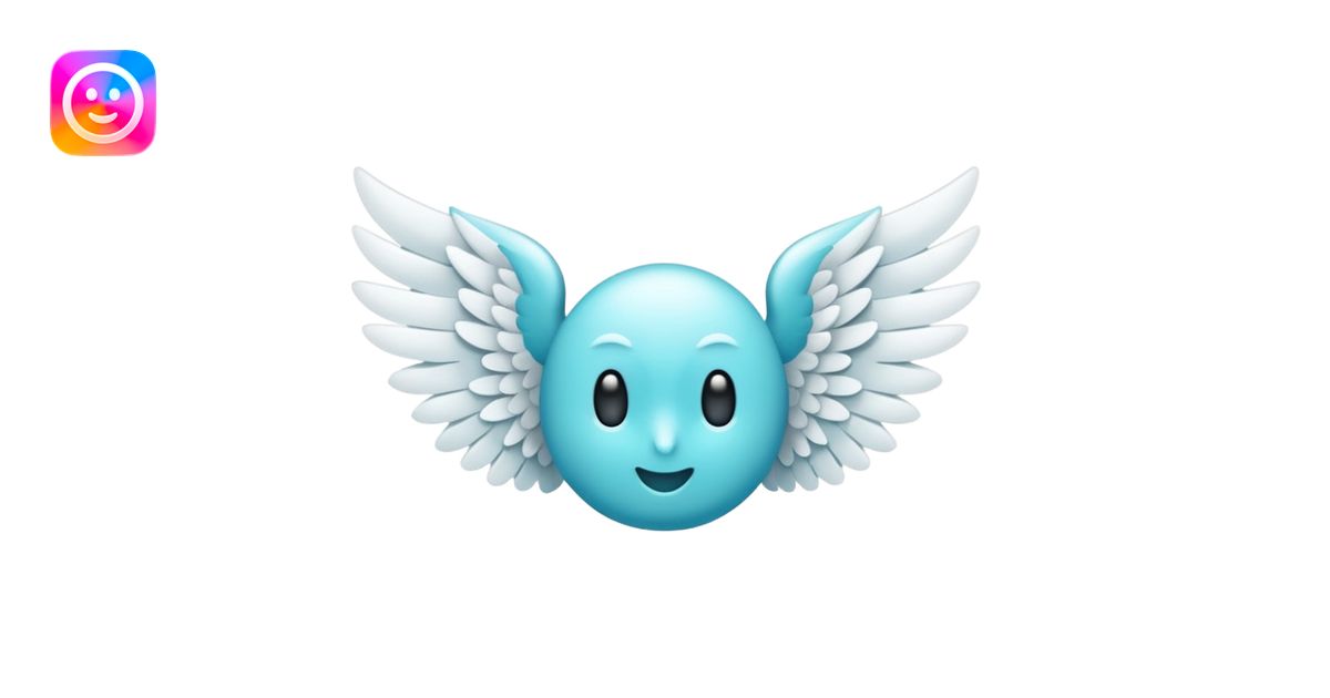 Number cyan sixty-seven with white wings emoji | AI Emoji Generator