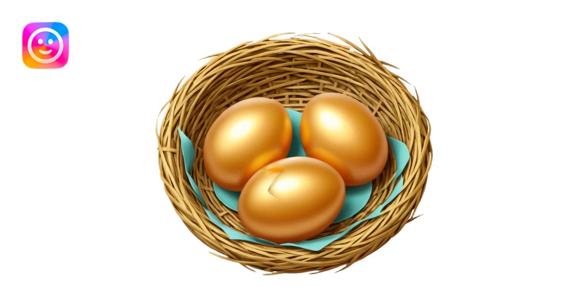 Golden eggs in a nest emoji | AI Emoji Generator
