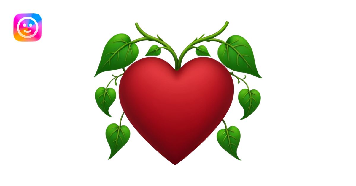 dark red heart with vines emoji | AI Emoji Generator