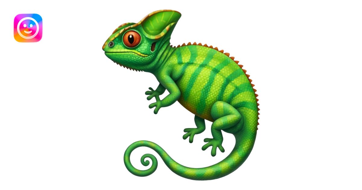 A chameleon with a shirt that says CELANS emoji | AI Emoji Generator