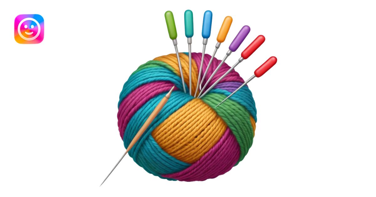 ball of wool with knitting needles emoji | AI Emoji Generator