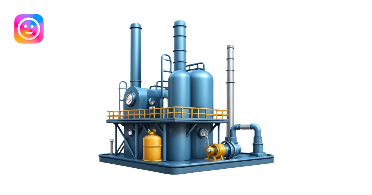 oil pumping station steel shiny emoji | AI Emoji Generator