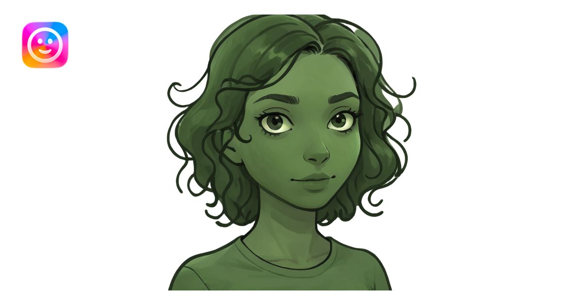 A girl with dark wavy hair surfs on the wave meme | AI Emoji Generator