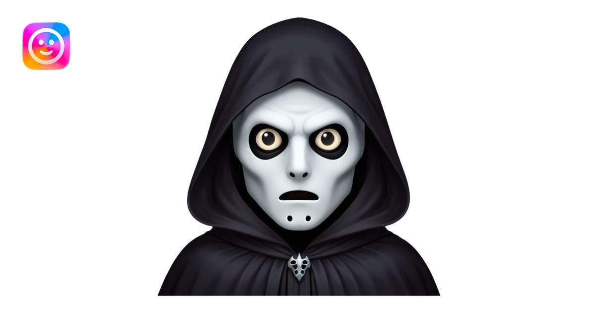 Shadowy Phantom with Cloak horror look emoji | AI Emoji Generator