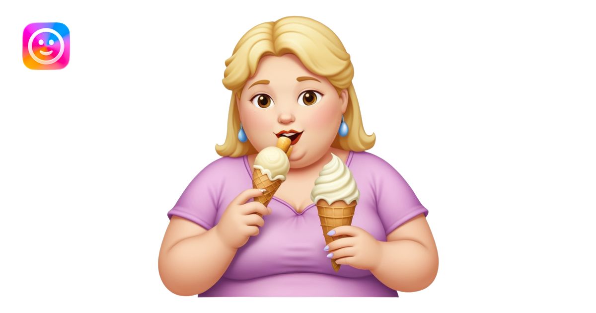 a fat lady eating ice cream emoji | AI Emoji Generator