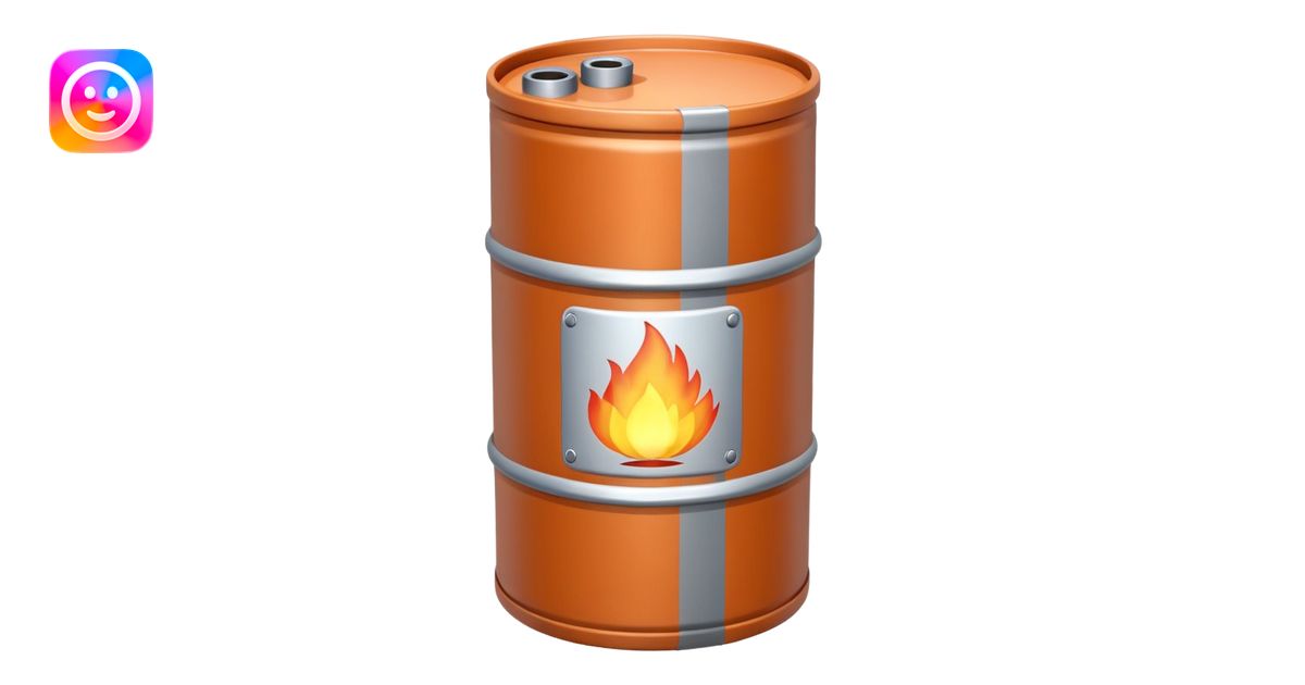 generate a realistic rust-free metal natural gas barrel emoji | AI ...