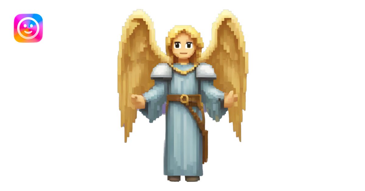 Pixel art of a medieval angel emoji | AI Emoji Generator