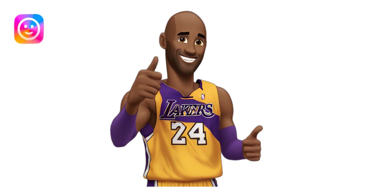 Kobe Bryant points his finger up in warning emoji | AI Emoji Generator