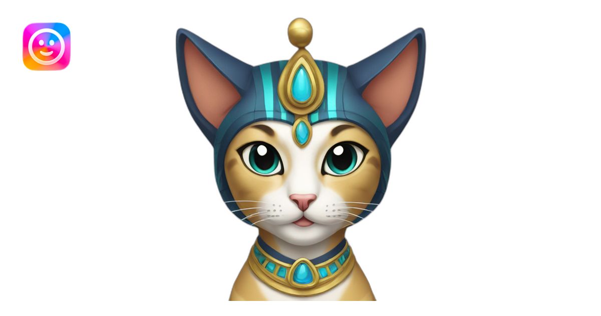 cat dressed as the goddess bastet emoji | AI Emoji Generator