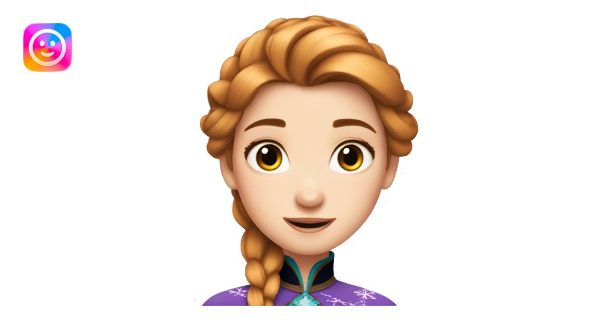 Anna from Frozen, head only emoji | AI Emoji Generator