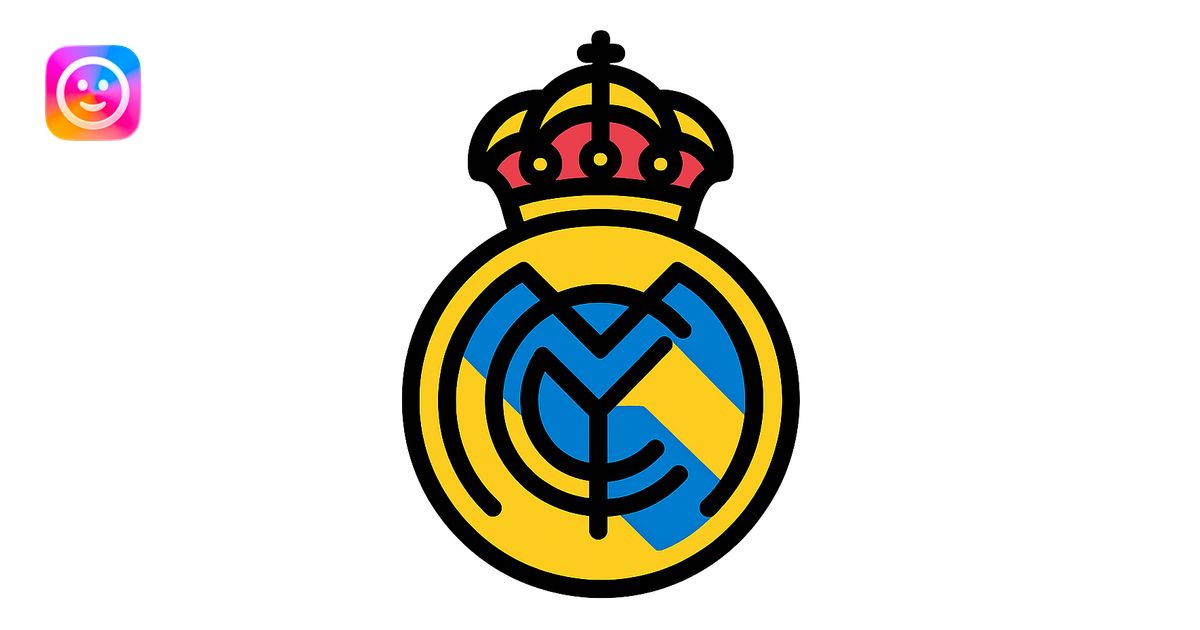 Real Madrid football club crest as a modern icon, clean lines ...