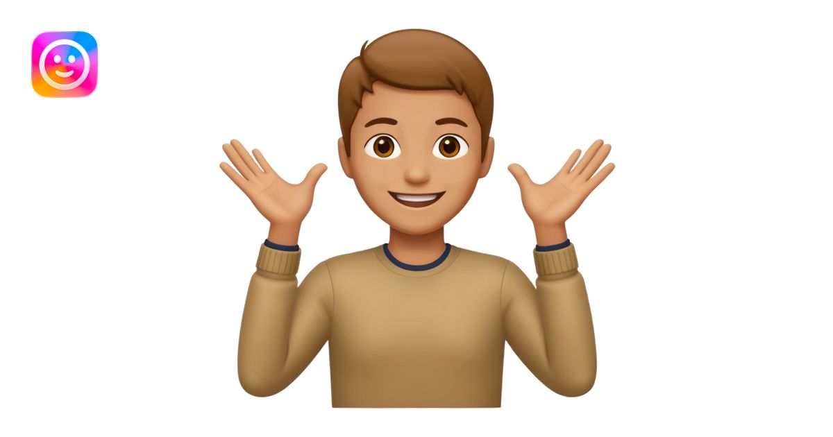 A person with the arms opened emoji | AI Emoji Generator