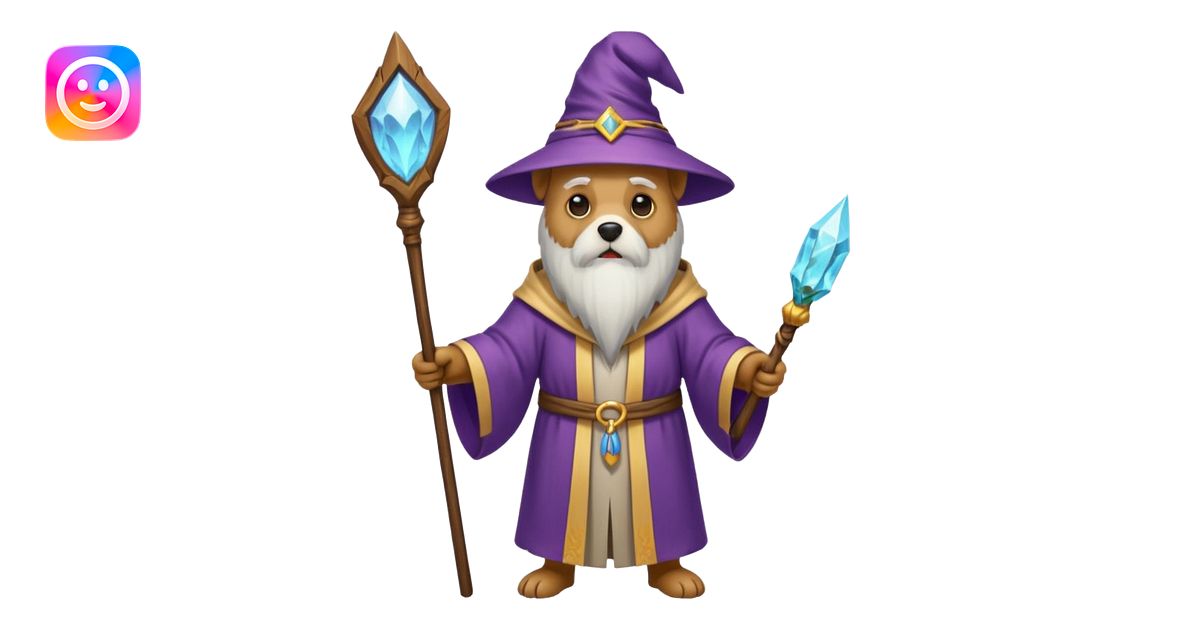 Dog wizard emoji | AI Emoji Generator