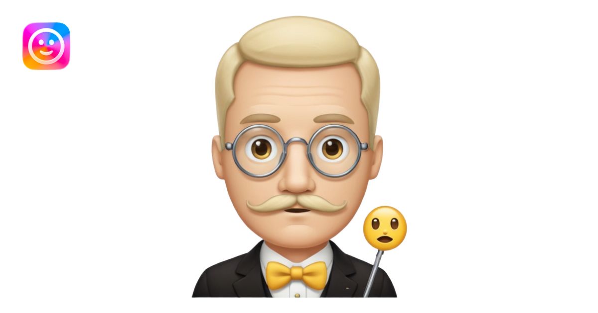 mustache monocle emojis white emoji | AI Emoji Generator