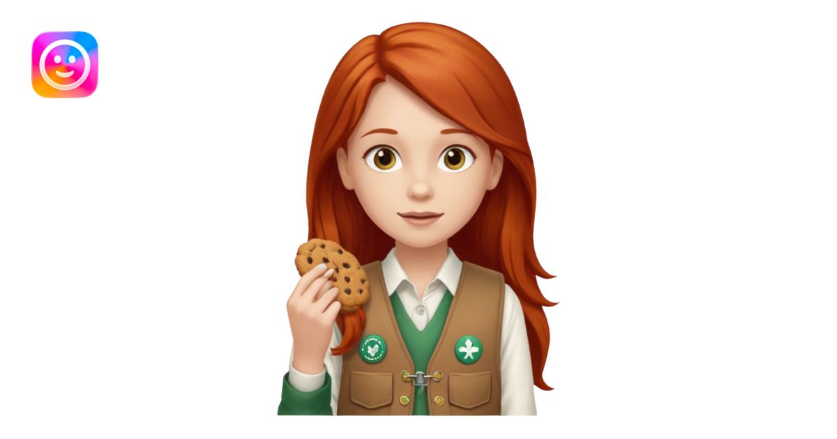 white girl scout with red long hair selling cookies with a brown Girl ...