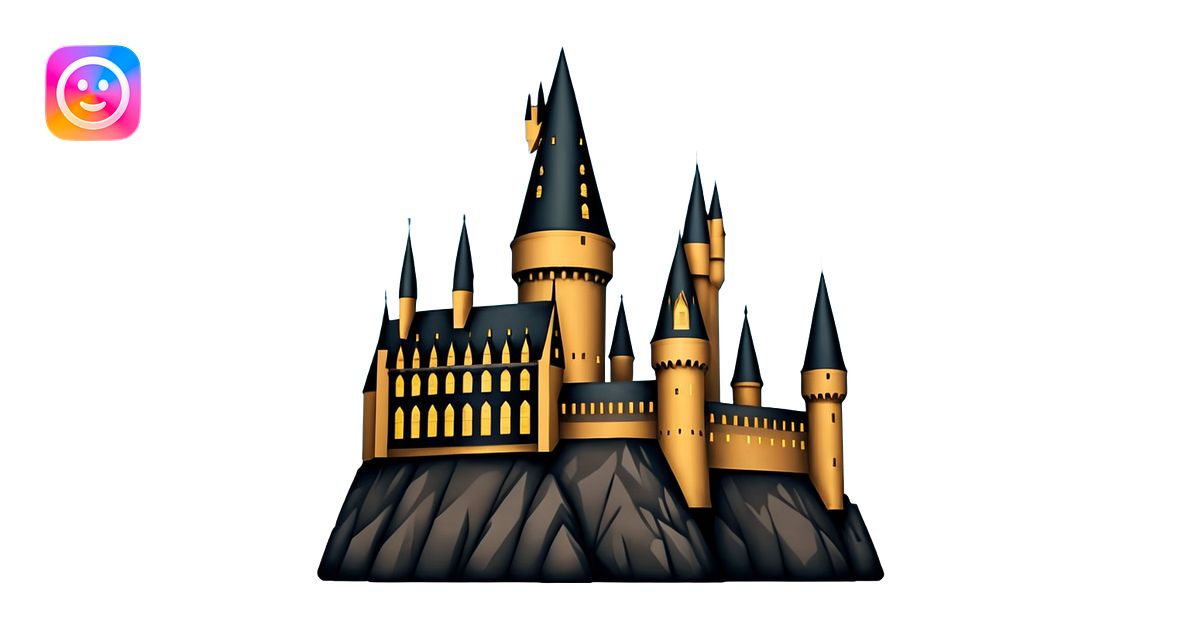 Harry Potter series, Hogwarts castle silhouette with stars, outlined ...
