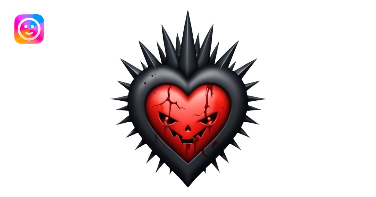 villain themed heart with spikes emoji | AI Emoji Generator