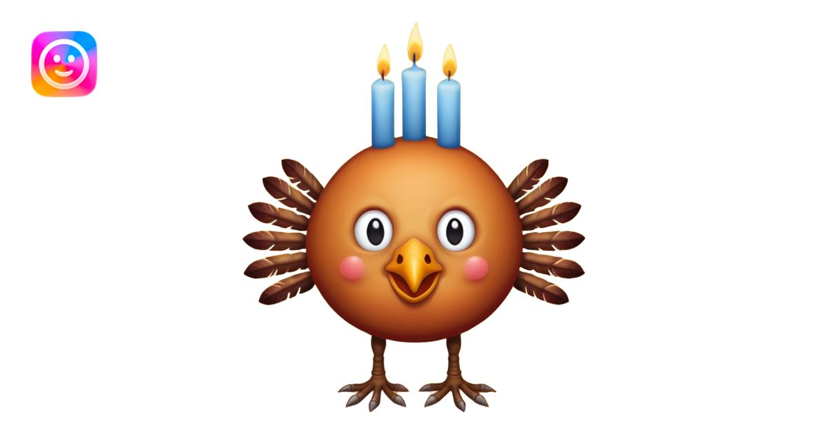 grotesque, round, turkey-like creature with turkey legs with a candle ...