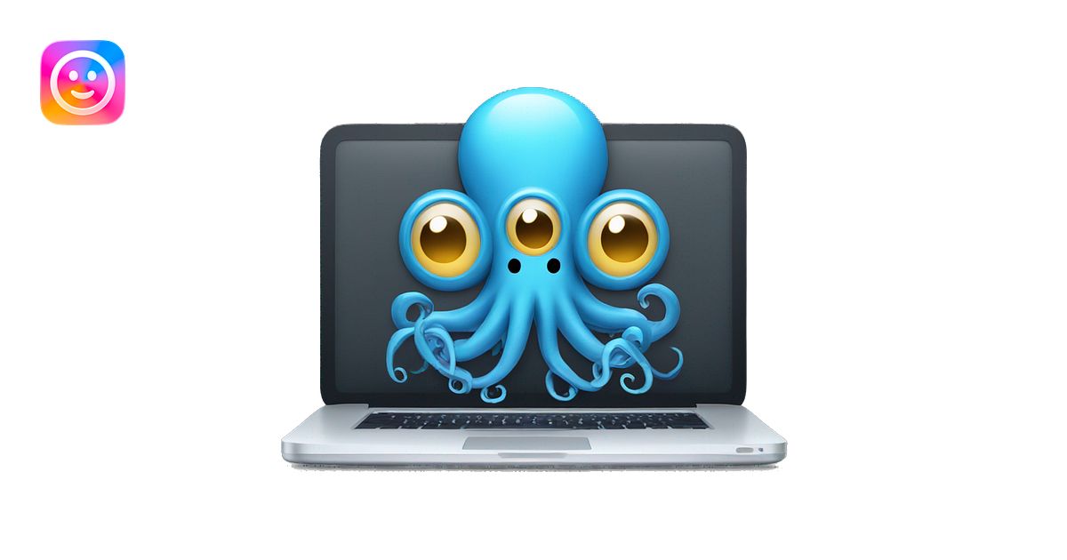 octopus typing on laptop emoji | AI Emoji Generator
