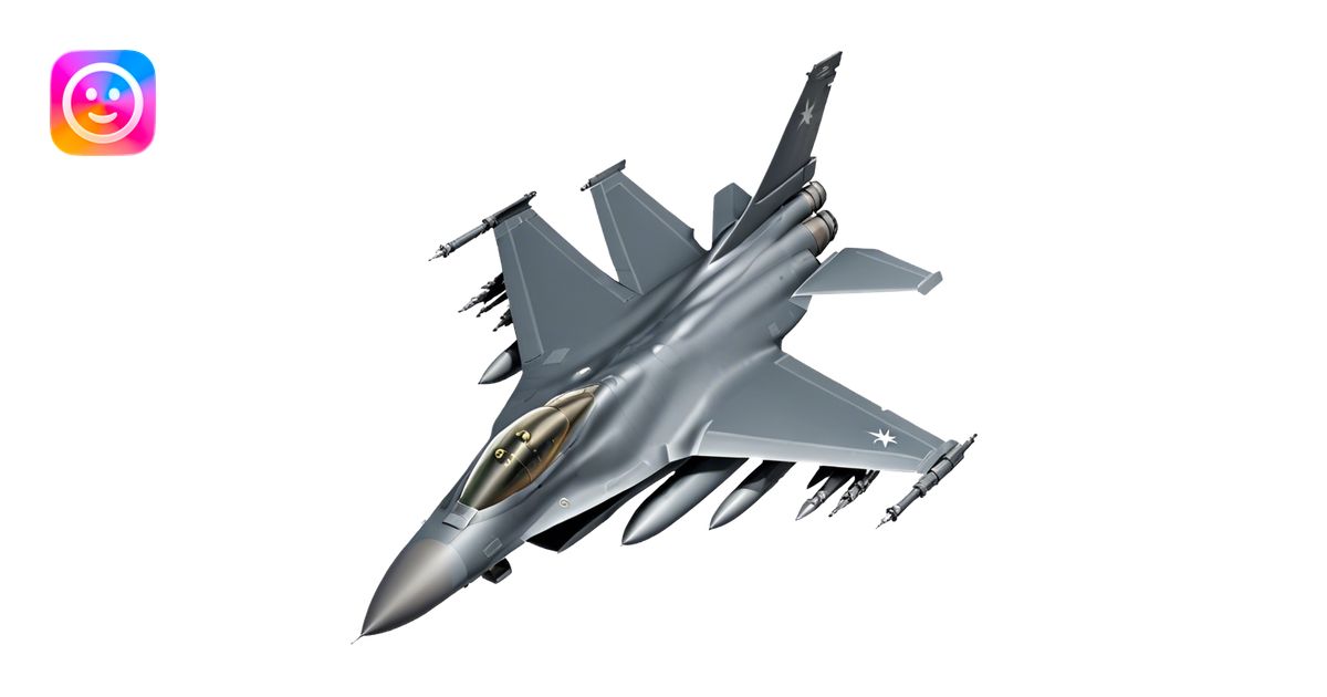 F-16 Fighting Falcon - General Dynamics (Stealth grey) emoji | AI Emoji ...