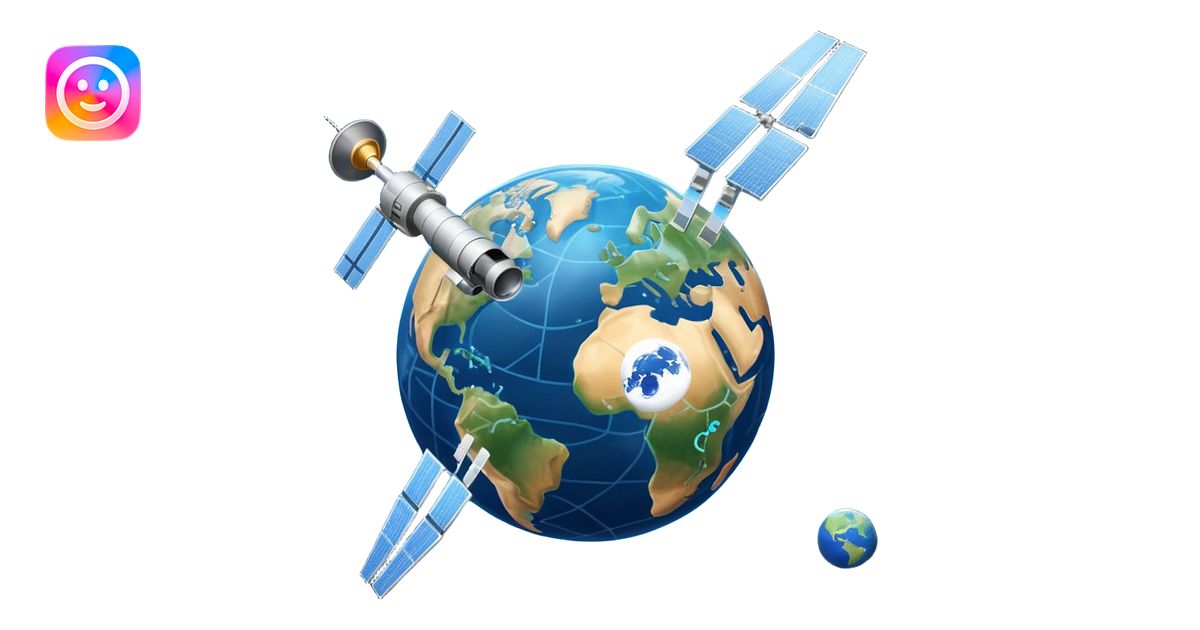 military satellite in Earth orbit emoji | AI Emoji Generator