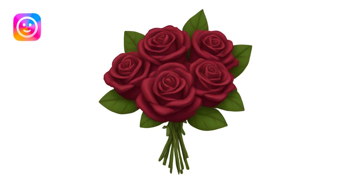 bouquet of burgundy roses emoji | AI Emoji Generator