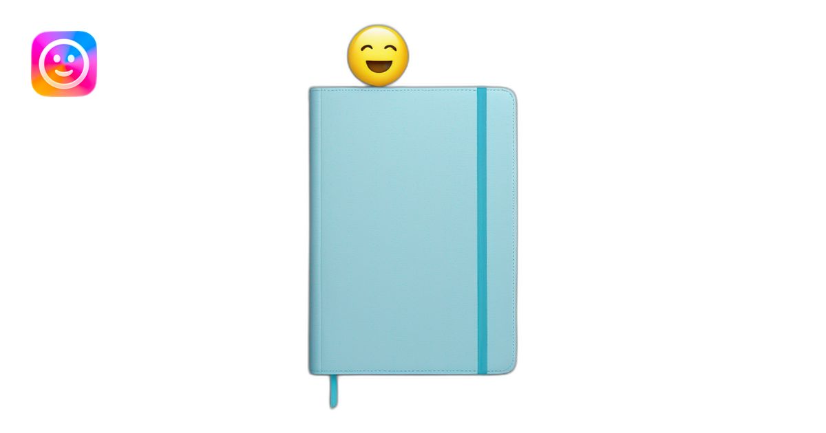 couverture agenda bleu clair uni emoji | AI Emoji Generator