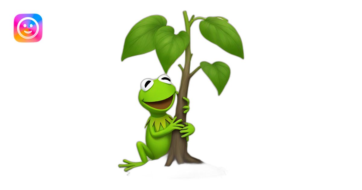 Kermit planting a tree emoji | AI Emoji Generator