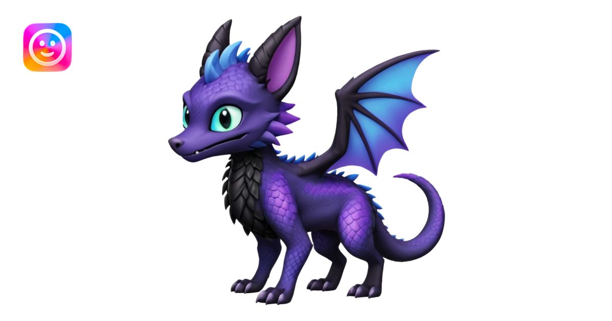 Spyro-Toothless-Sergal-Lykoi-Pokémon-Fakémon-creature-hybrid emoji | AI ...