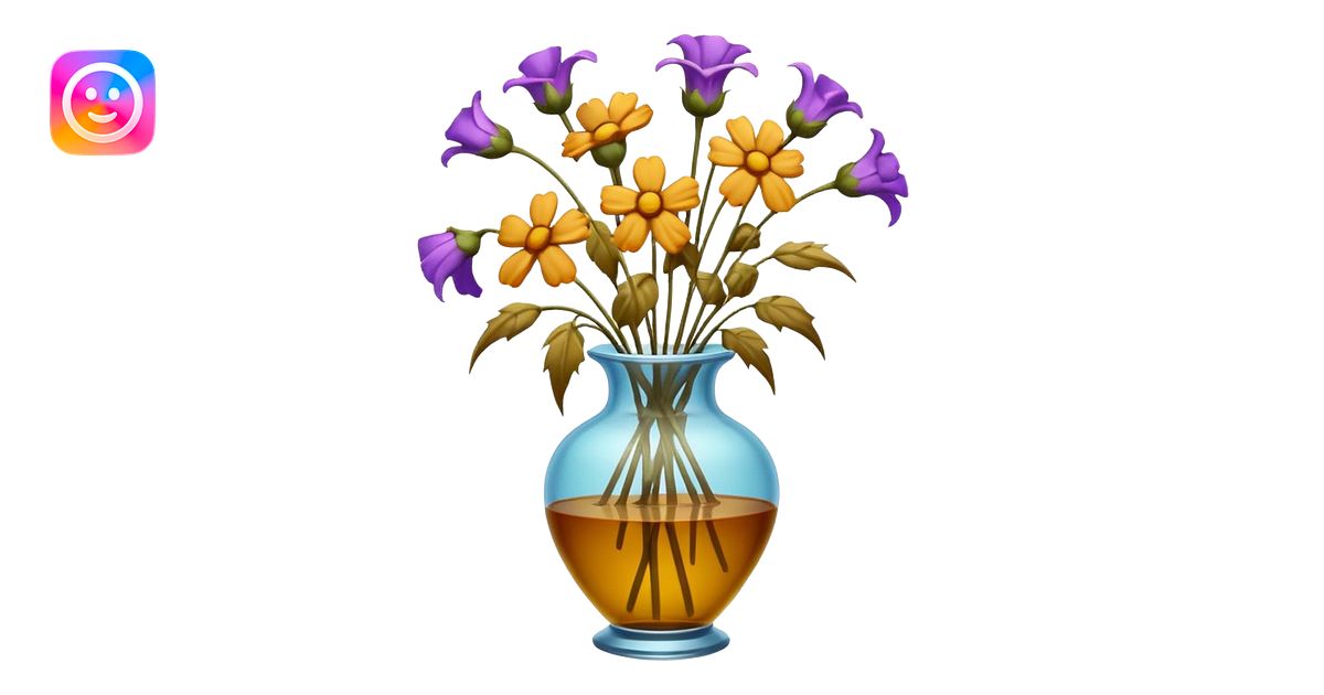 dead wilted flowers hanging in a vase emoji | AI Emoji Generator