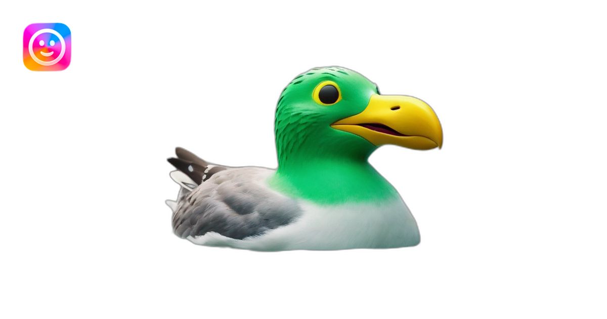a fully green seagull emoji | AI Emoji Generator