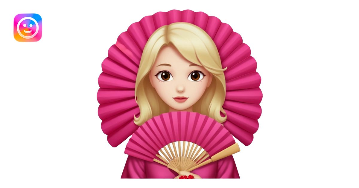 Clean girl pink fan and I love rose emoji | AI Emoji Generator