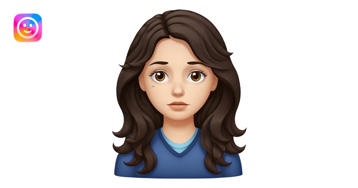 A white girl with long dark brown wave hair and patches under her eyes ...