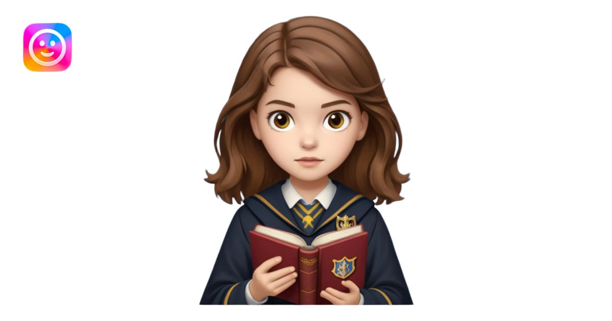 Barbara palvin as Hermione granger reading emoji | AI Emoji Generator