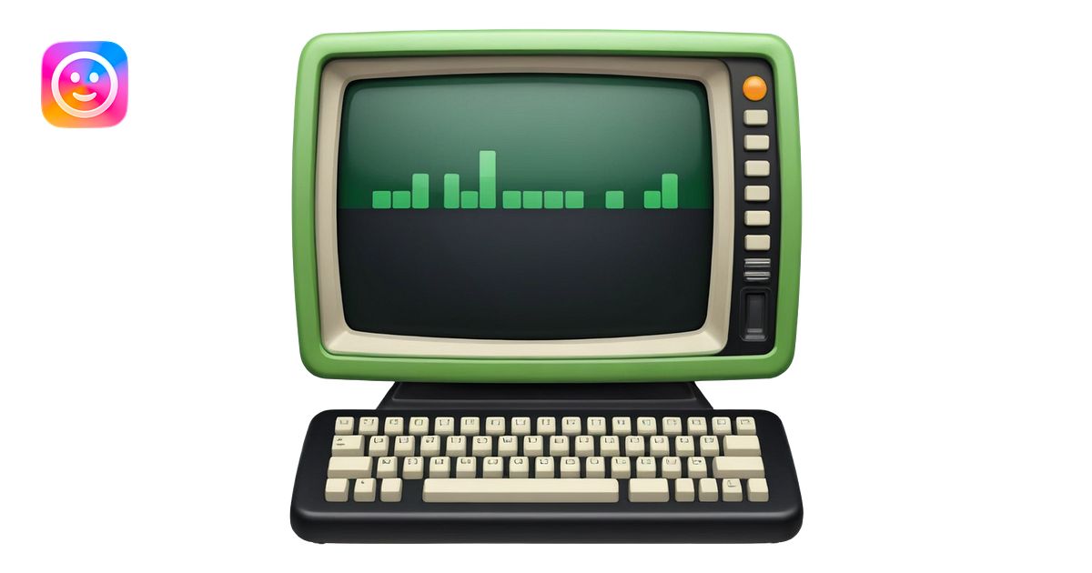 mac os icon code computer retro terminal, black and green emoji | AI ...