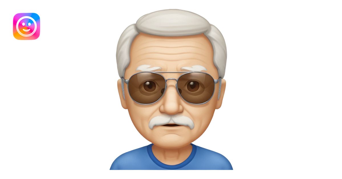 old man white neutral face with sunglasses emoji | AI Emoji Generator