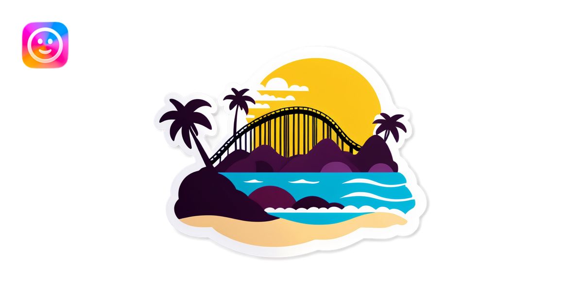 Roller coaster in paradise image | AI Emoji Generator
