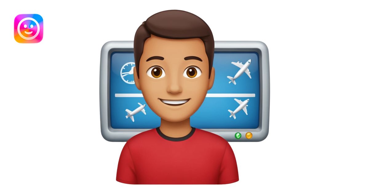 Tourist Character in Red Shirt Moving with purpose through the terminal ...