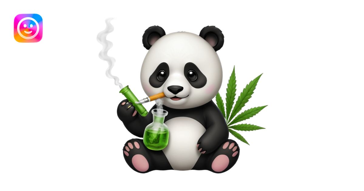 Panda smoking bong emoji | AI Emoji Generator