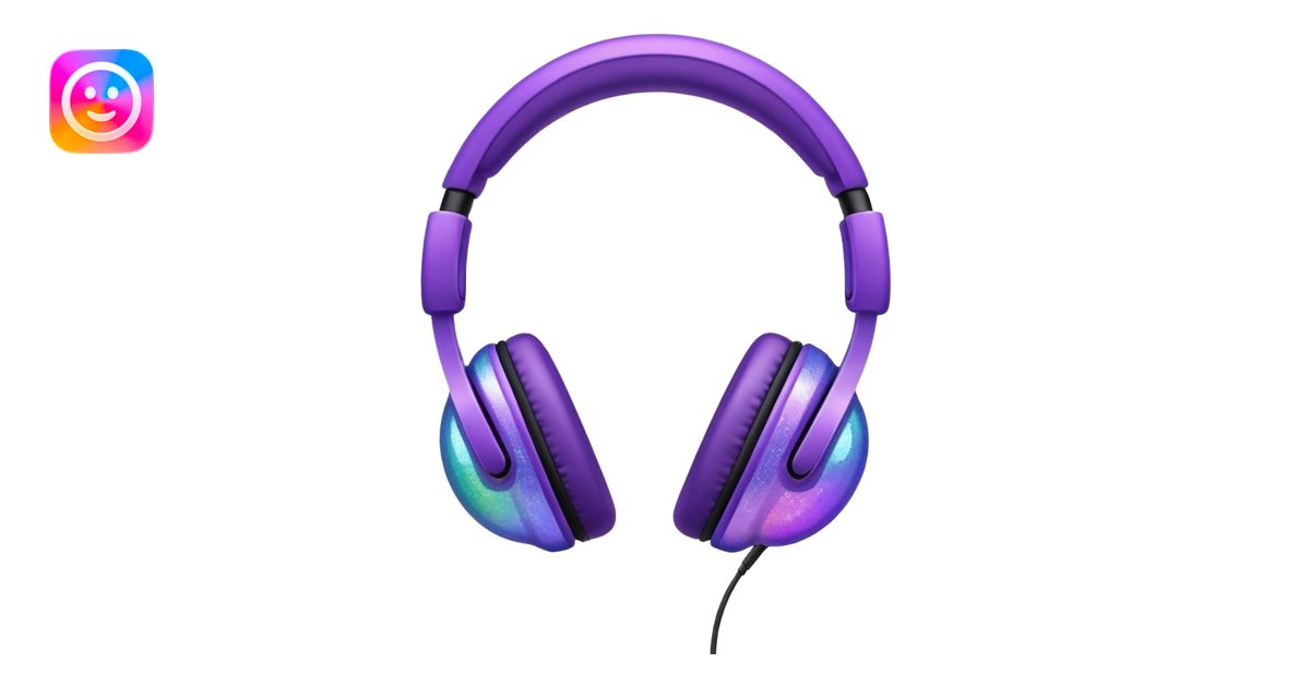 glitter purple headset emoji | AI Emoji Generator