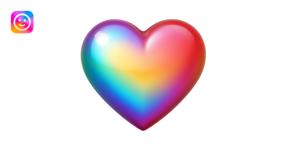 Cœur rouge multicolore emoji | AI Emoji Generator